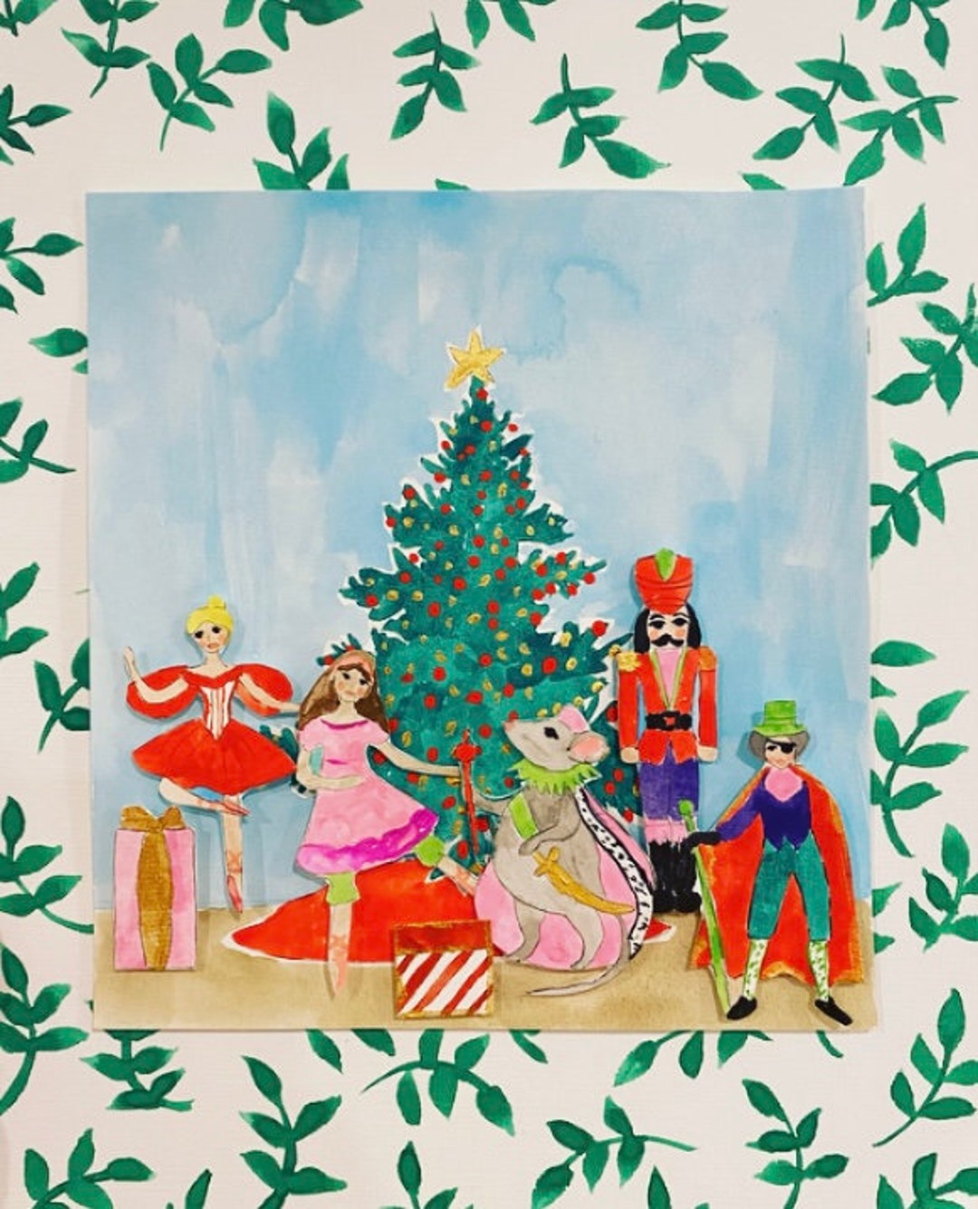11x14 Original Nutcracker Watercolor and Collage, Nutcracker Art, the ...