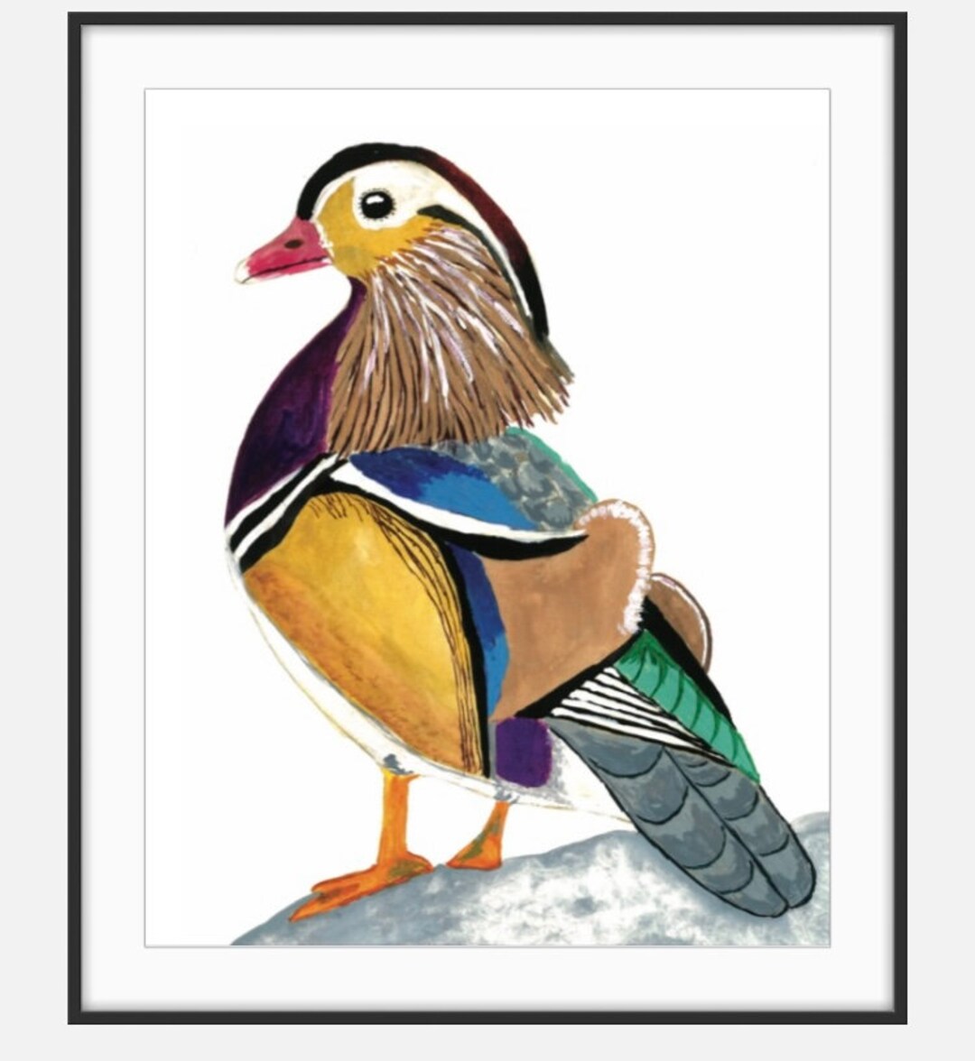 Mandarin Duck Fine Art Print, 8x10, Mandarin Duck Art, Duck Watercolor ...