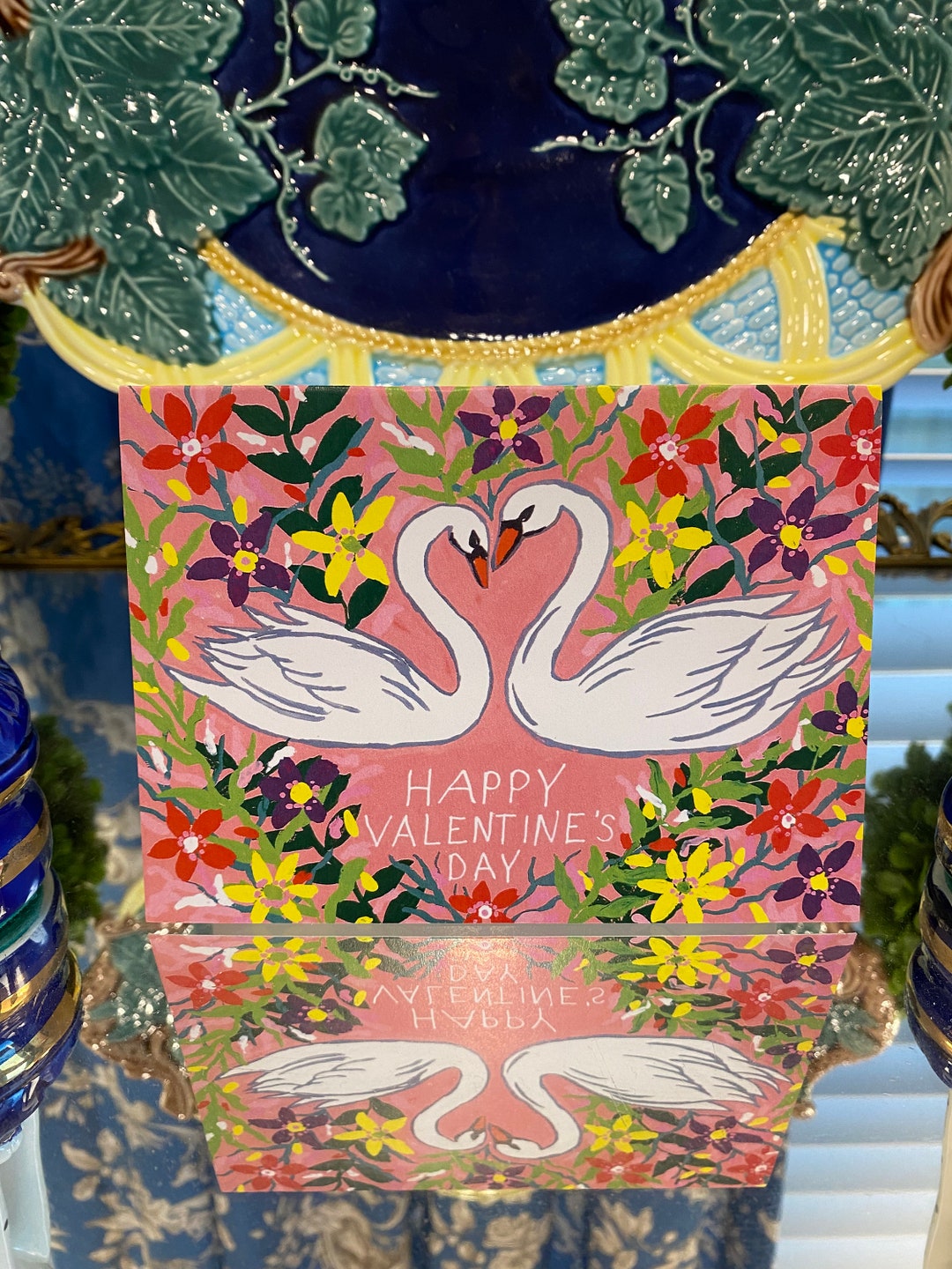 Swan Valentines Card Valentines Day Swans Bird Lover Card - Etsy