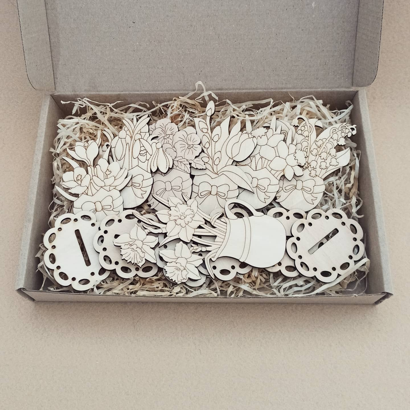 Blank Craft Kit Laser Cut Wooden MDF 3D Craft Kit Flowers Scene Wooden ...
