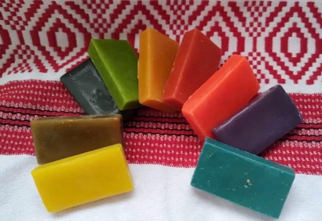 Wax Set of Nine Colored Beeswax for Easter Eggs Colored Wax for Easter ...