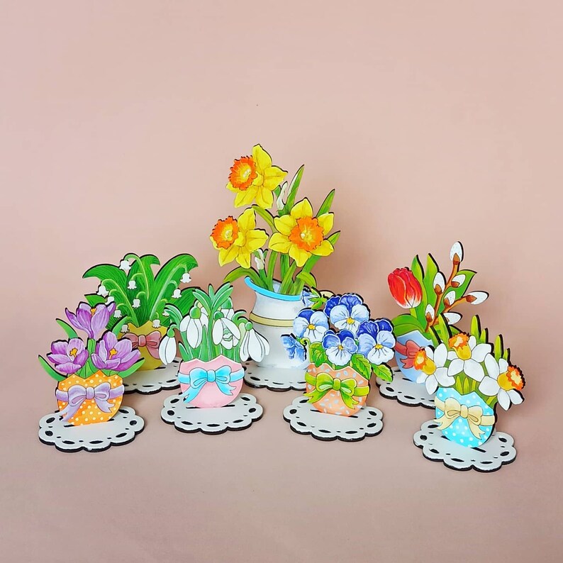 Blank Craft Kit Laser Cut Wooden MDF 3D Craft Kit Flowers - Etsy