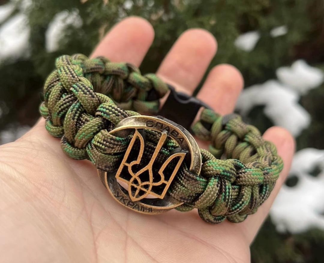 Ukrainian Patriotic Bracelet With Ukrainian Coat of Arms Handmade ...