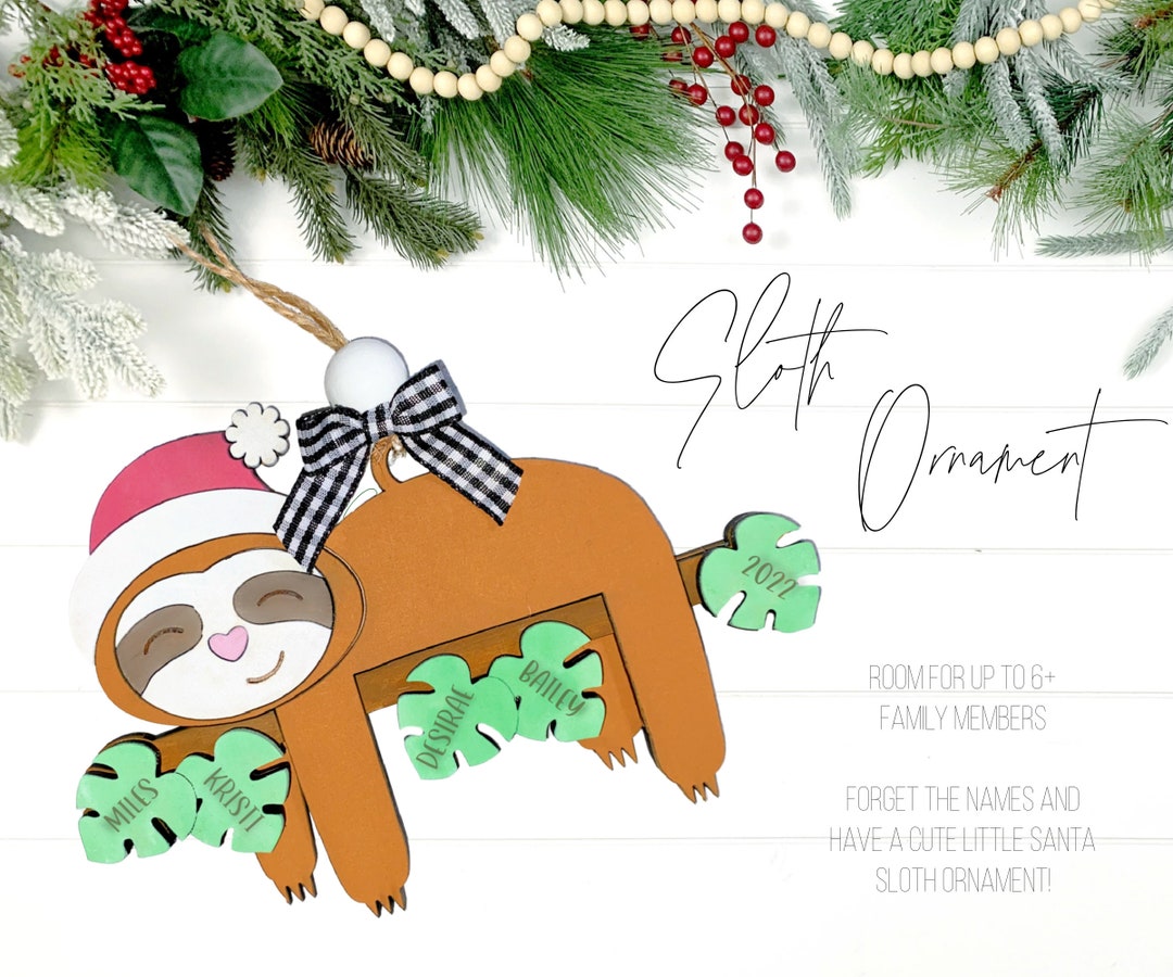Sloth Family Christmas Ornament SVG, Sloth Ornament SVG, Sloth ...
