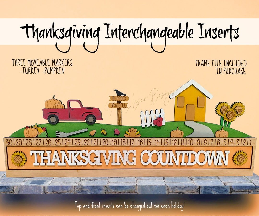 Interchangeable Thanksgiving Countdown SVG File, November Countdown ...