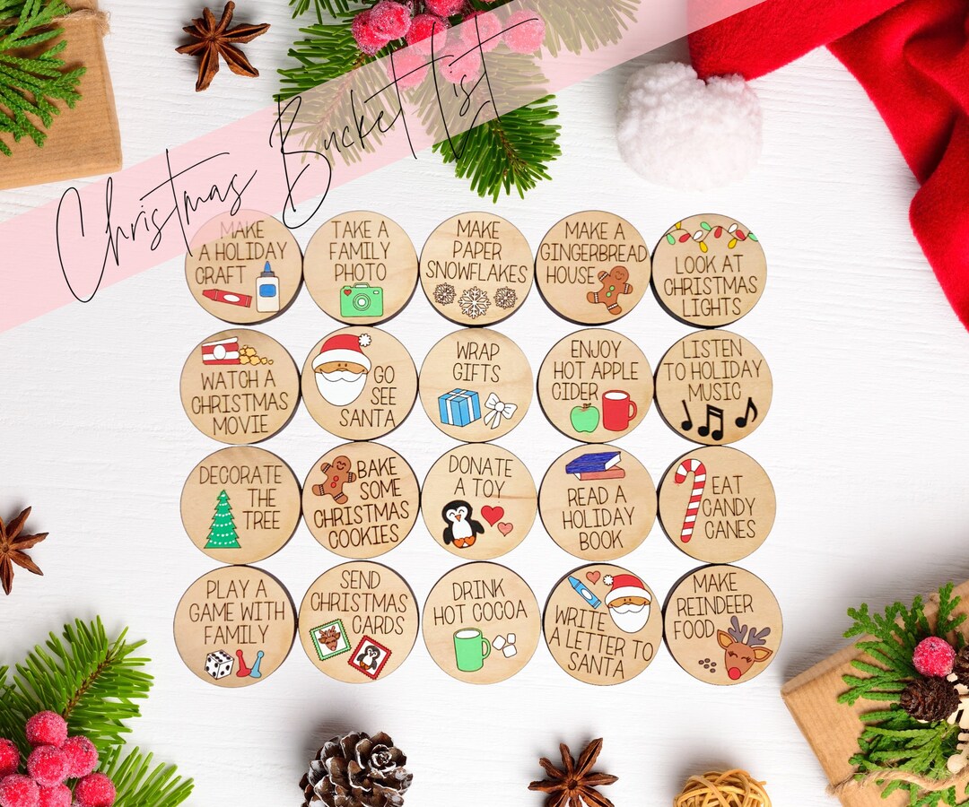 Christmas Bucket List Tokens SVG, Christmas Activities Tokens SVG ...