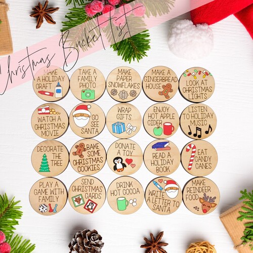 30 Christmas Bucket List Tokens Svg Christmas Activities - Etsy