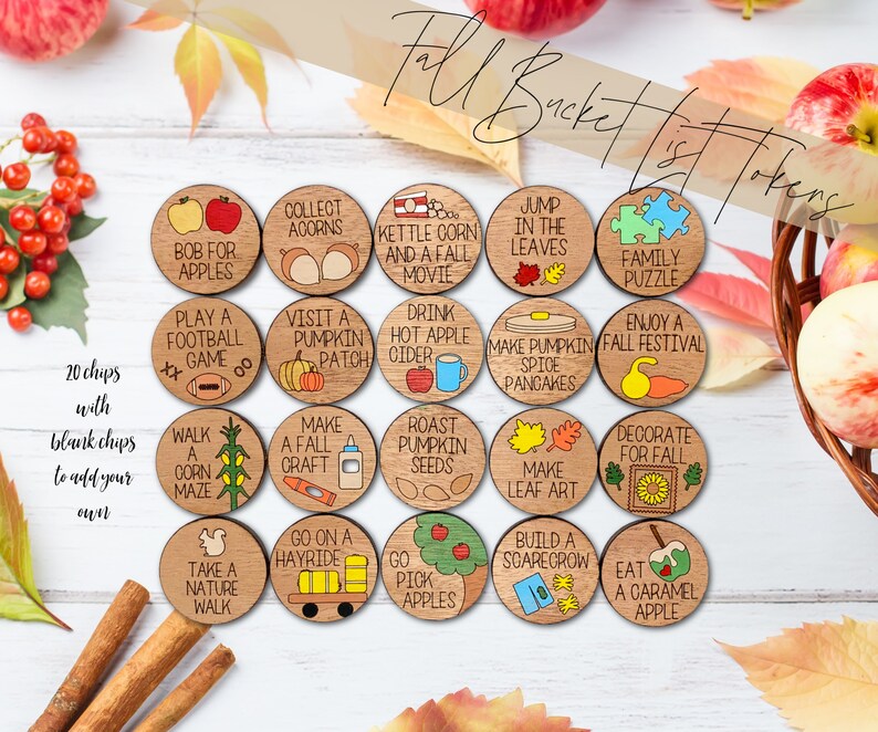 Fall Family Tokens SVG Fall Activities for Families Tokens - Etsy