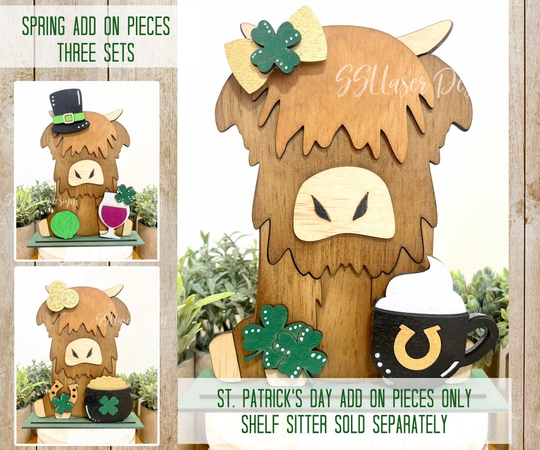 St. Patrick's Day Highland Cow Add on SVG File, Highland Cow ...