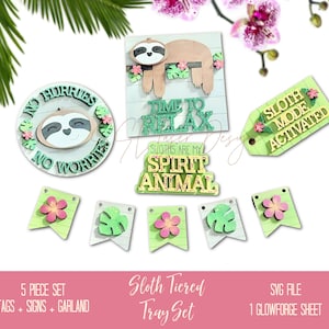 Sloth Tiered Tray SVG, Sloth Cut File SVG, Autumn Tiered Tray SVG ...