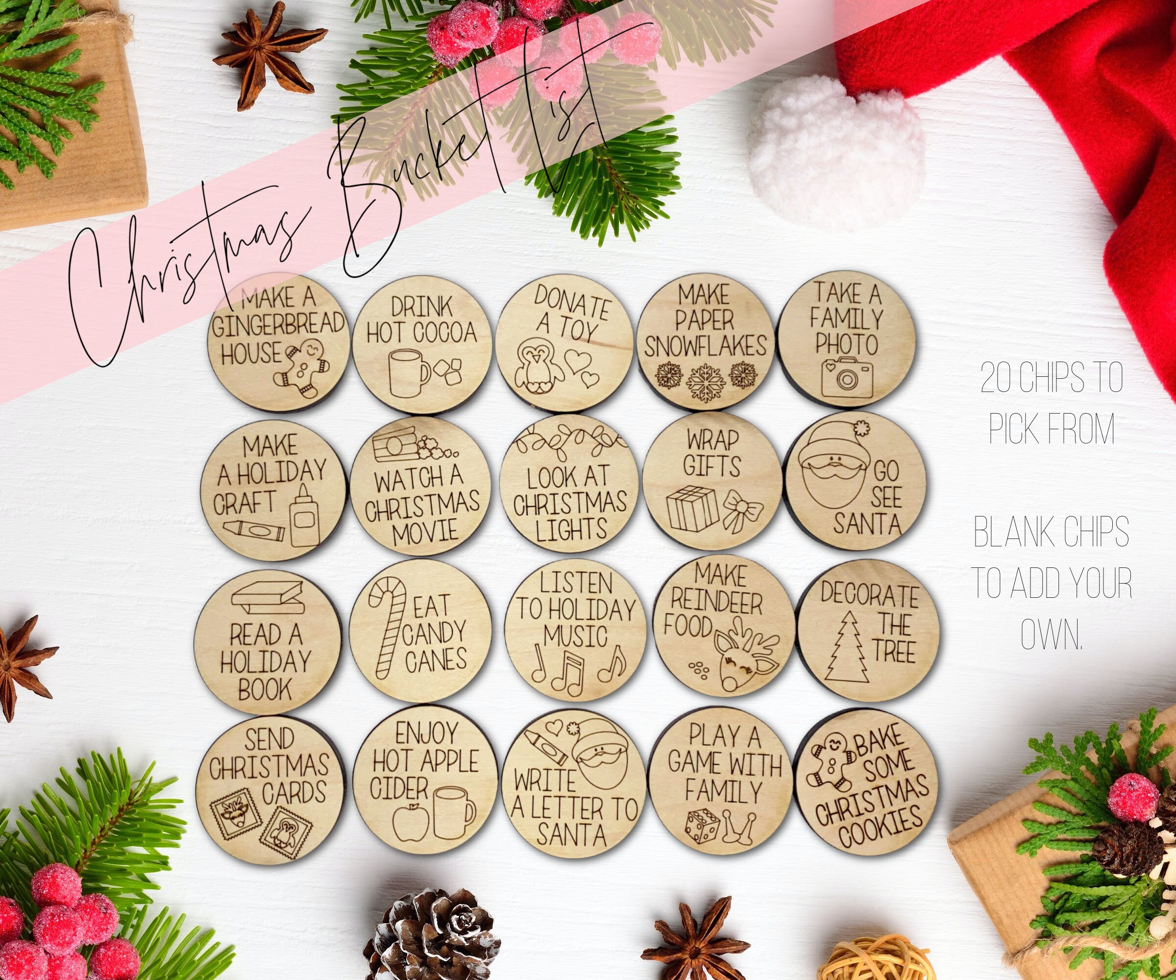 Christmas Bucket List Tokens SVG Christmas Activities Tokens - Etsy Canada