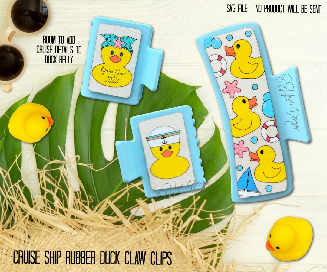Rubber Duck Claw Clip Svg File Cruise Ship Duck Svg File Hair Clip