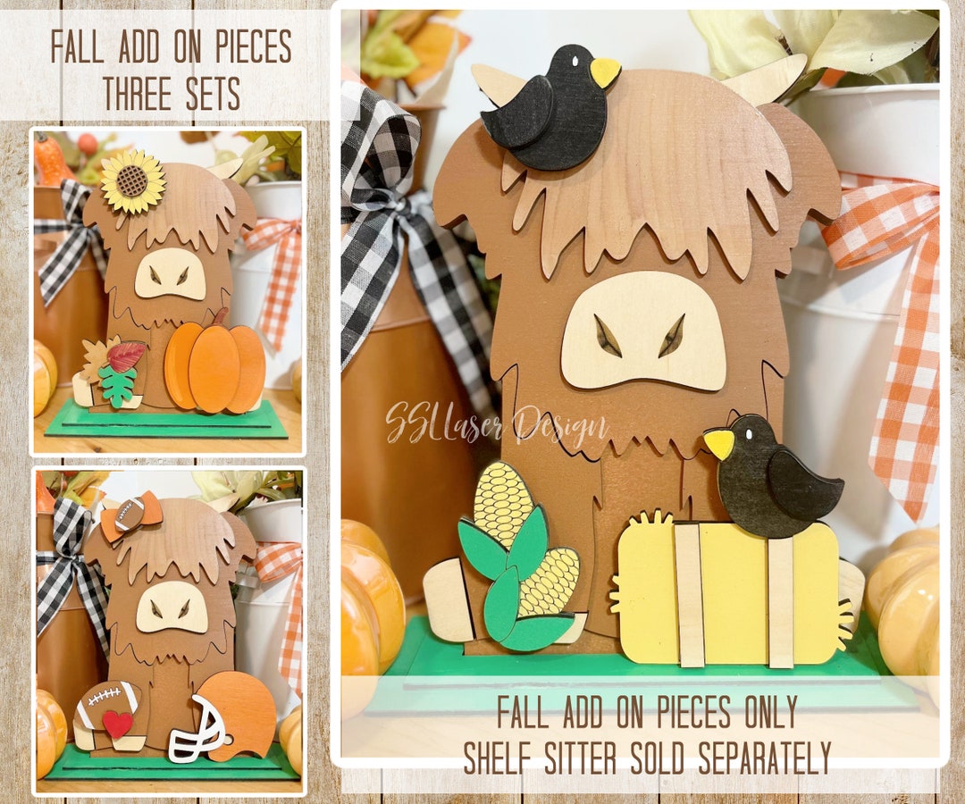 Fall Highland Cow Add on SVG File, Harvest Highland Cow Interchangeable ...