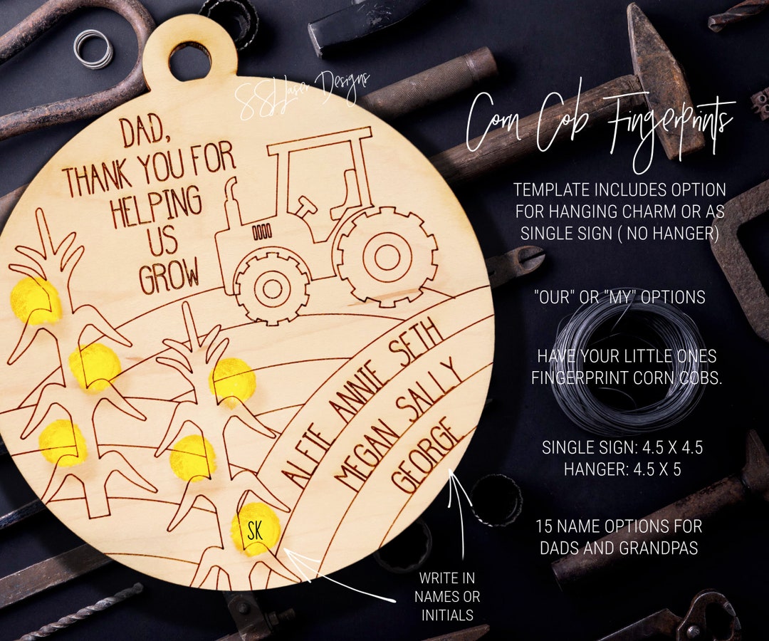 Tractor Fingerprint SVG File, Farming Father's Day SVG Sign, Father's ...