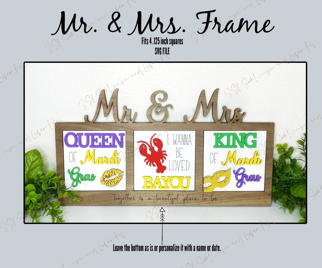 Interchangeable Mr. and Mrs. FRAME Cut File, Mr. and Mrs. Frame SVG ...