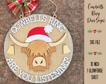 Spring Highland Cow Door Sign SVG, Spring Highland Sign, Fluffy Cow ...
