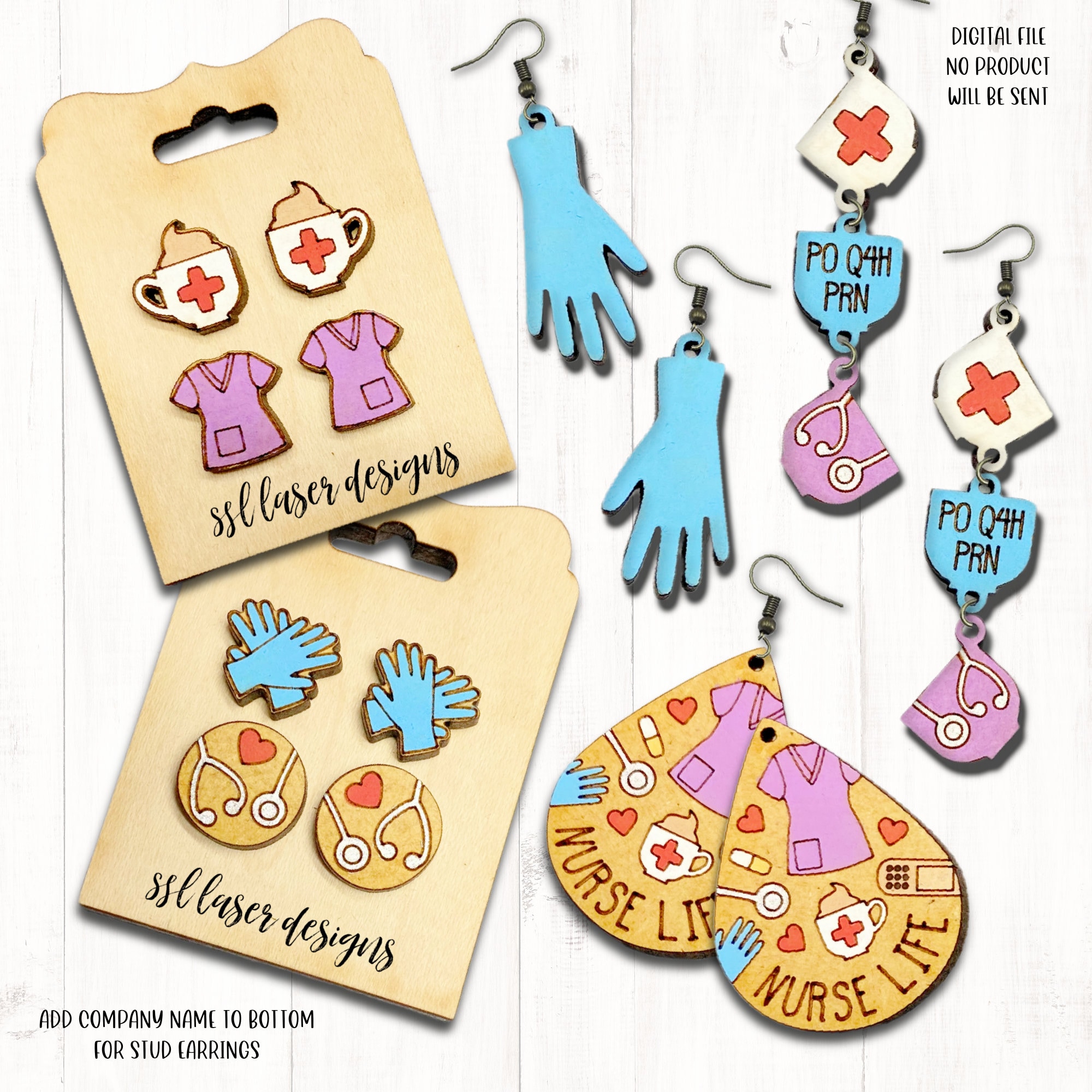 Nurse Earrings SVG Cut File, Medical Earrings SVG Cut File, Nurse Laser ...
