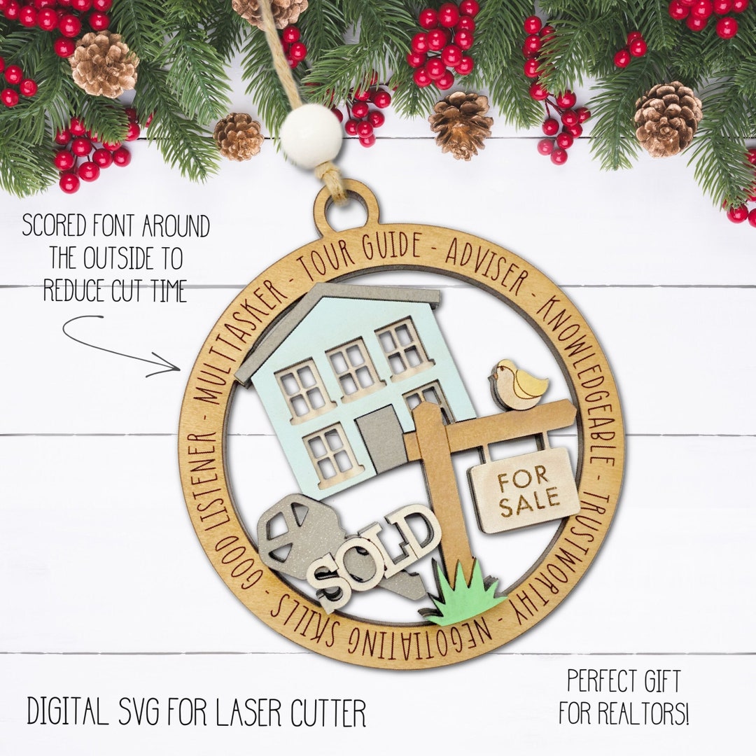 Realtor Christmas Ornaments SVG File, Real Estate Agent Ornaments SVG ...