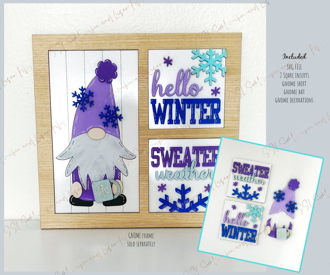 Interchangeable Gnome Cut File, Gnome SVG File, Interchangeable Inserts ...