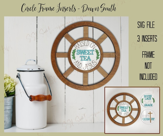 3 Interchangeable Country Round Inserts Cut File Southern - Etsy