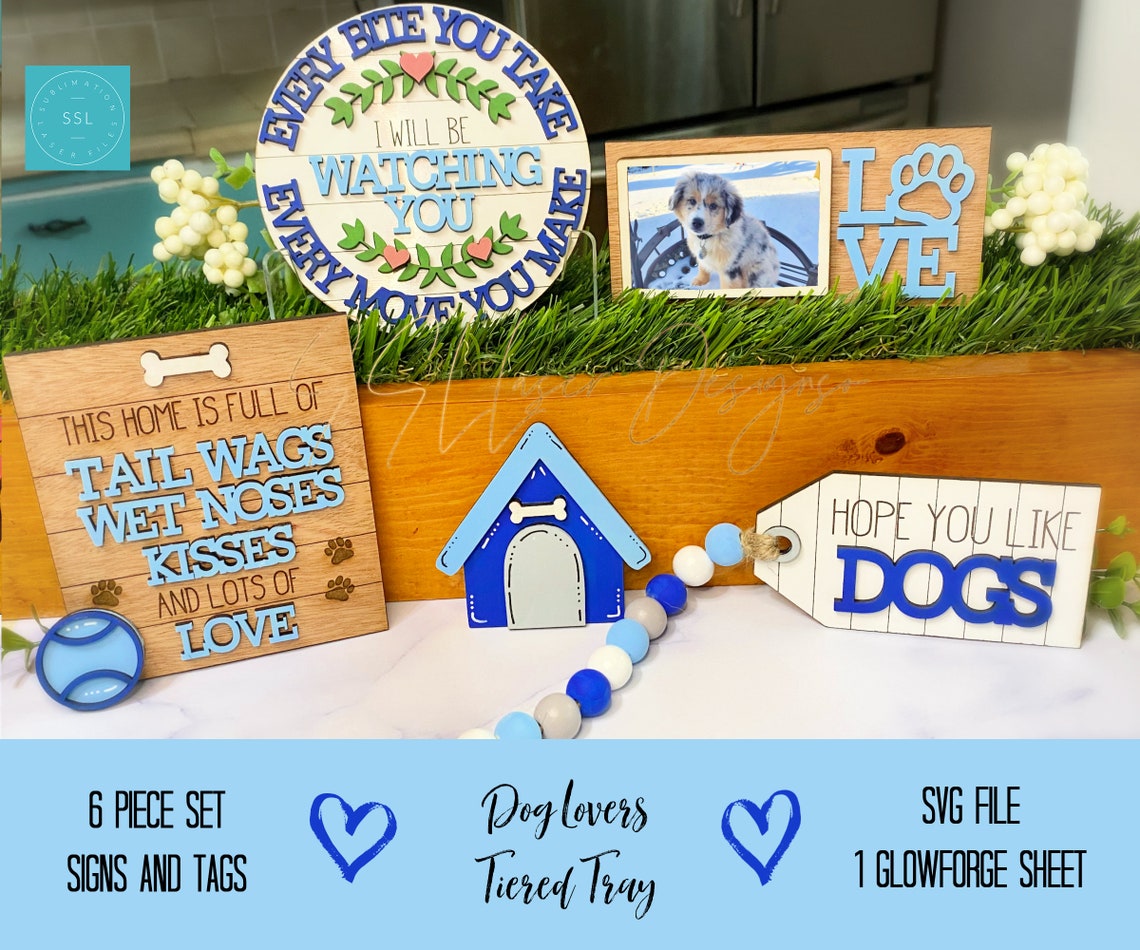 Dog Tiered Tray Cut File Dog Cut File Dog SVG Tiered Tray - Etsy