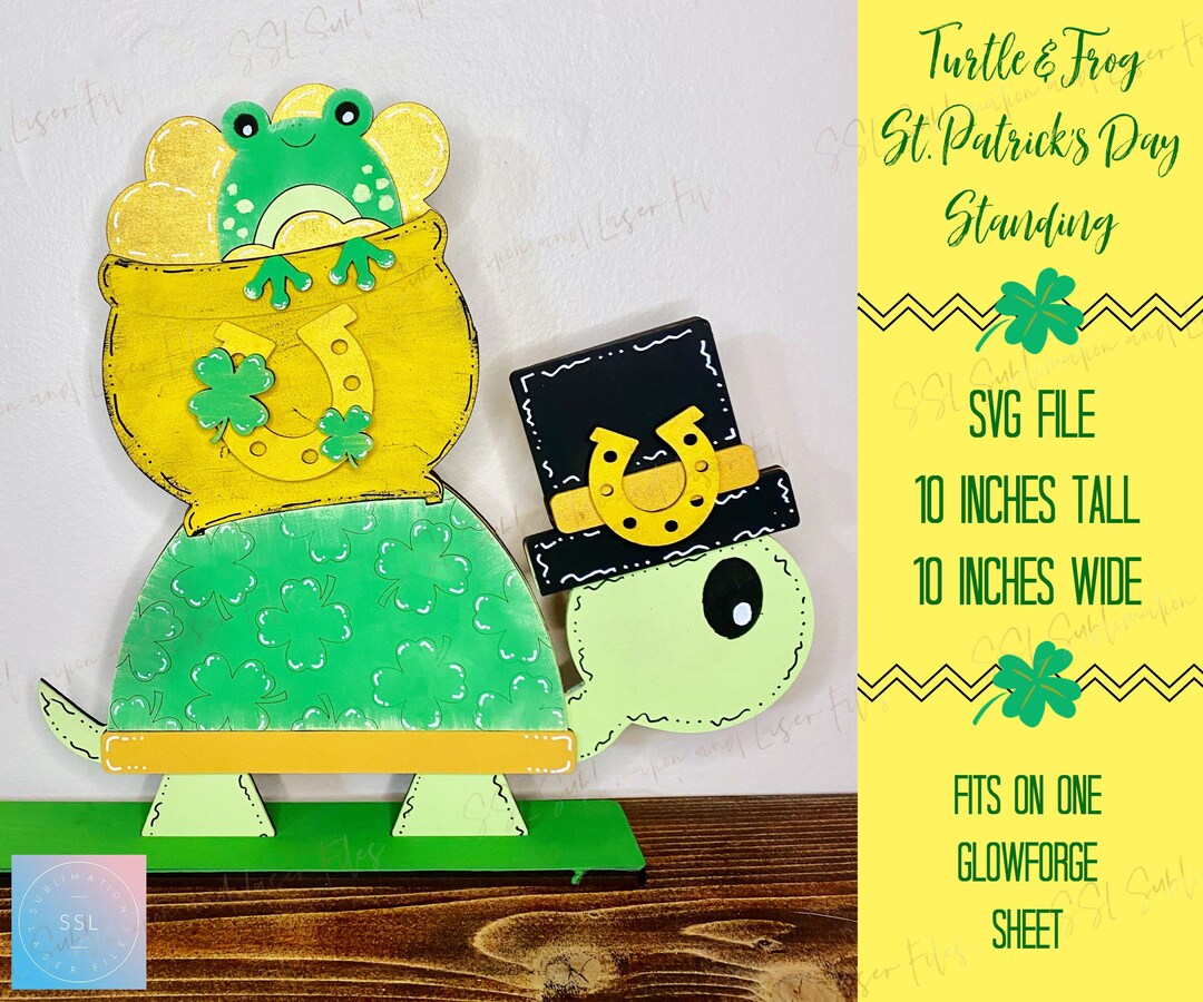 Turtle Standing St. Patrick's Day SVG File, Standing St. Patrick's SVG ...