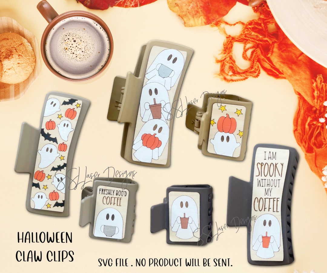 Ghost Claw Clips SVG File, Halloween Claw Clips SVG File, October Claw ...