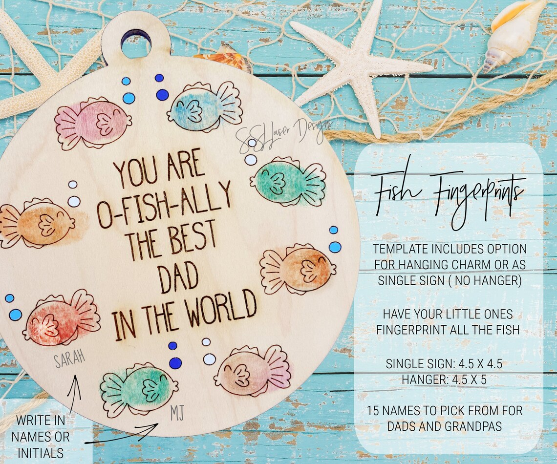 Fishing Fingerprint SVG File Fish Father's Day SVG Sign - Etsy