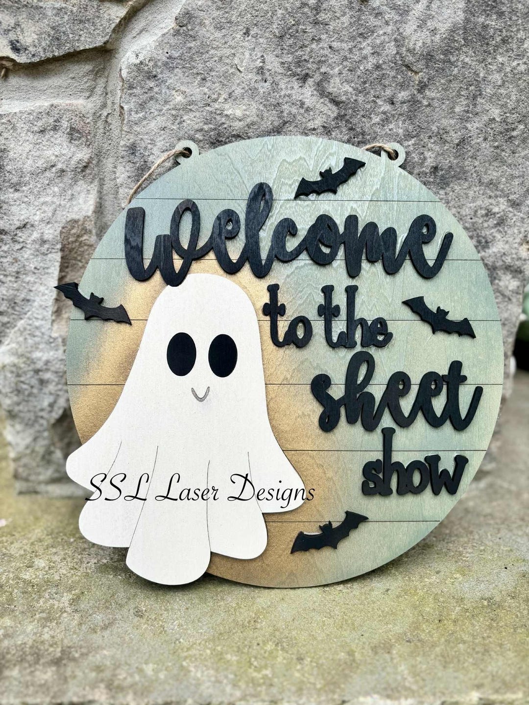 Welcome to the Sheet Show SVG File, Ghost Halloween Door Sign File ...