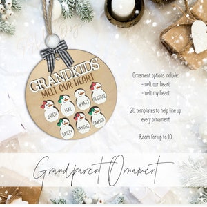 Grandkids Melt Our Hearts Christmas Ornament Svg File, Grandparents ...