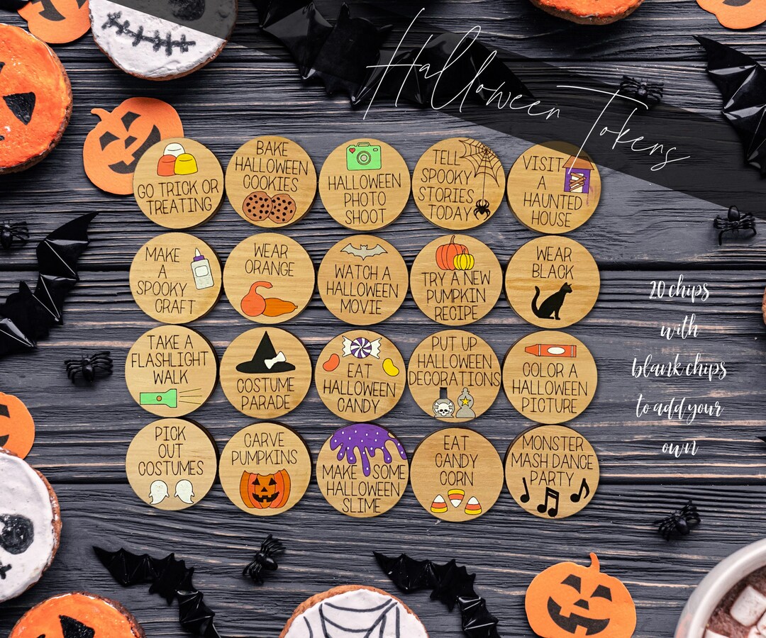Halloween Family Tokens SVG, Activities for Families Tokens SVG ...