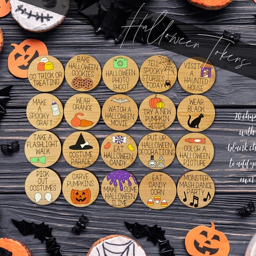 Halloween Family Tokens SVG Activities for Families Tokens - Etsy