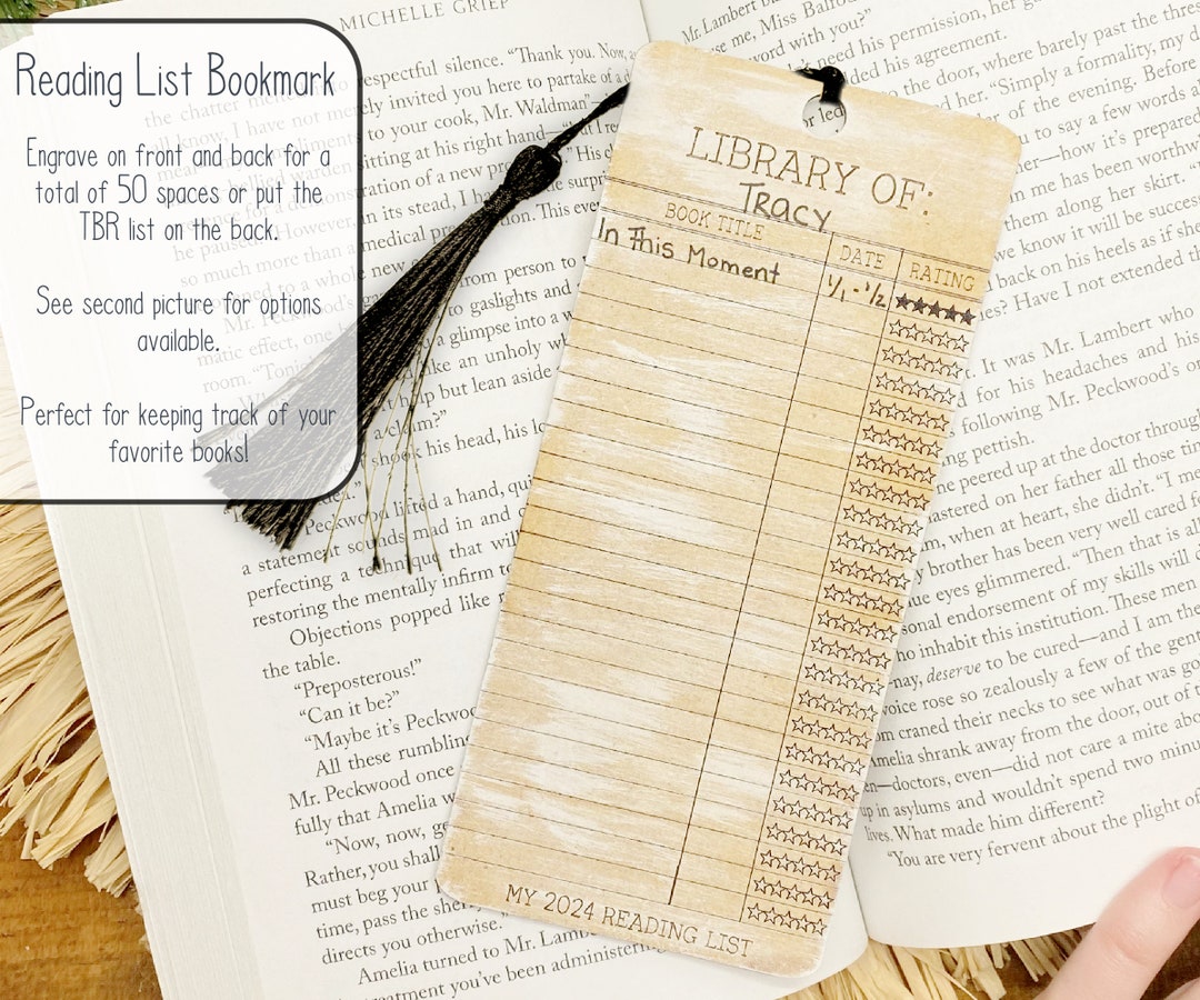 Reading Log Bookmark Svg Laser Cut File, Library Book Tracker Svg, TBR ...