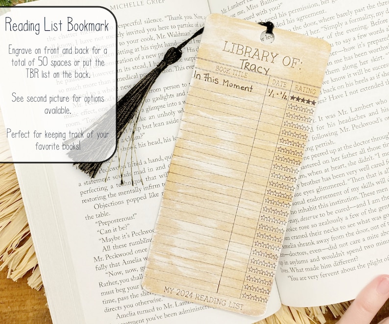 Reading Log Bookmark Svg Laser Cut File, Library Book Tracker Svg, TBR ...