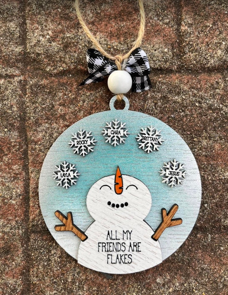 Snowman Friend Christmas Ornament SVG Snowman Family - Etsy