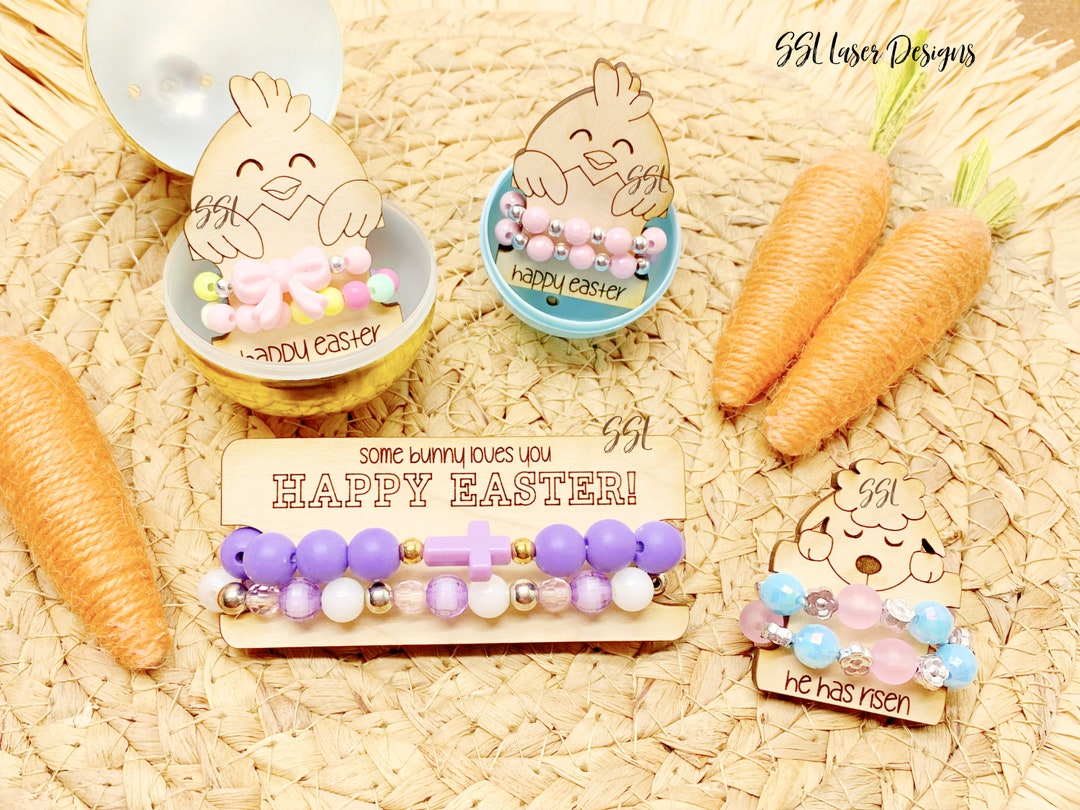 Kids Easter Bracelet SVG File, Easter Bracelet Favors, Girls Easter SVG ...