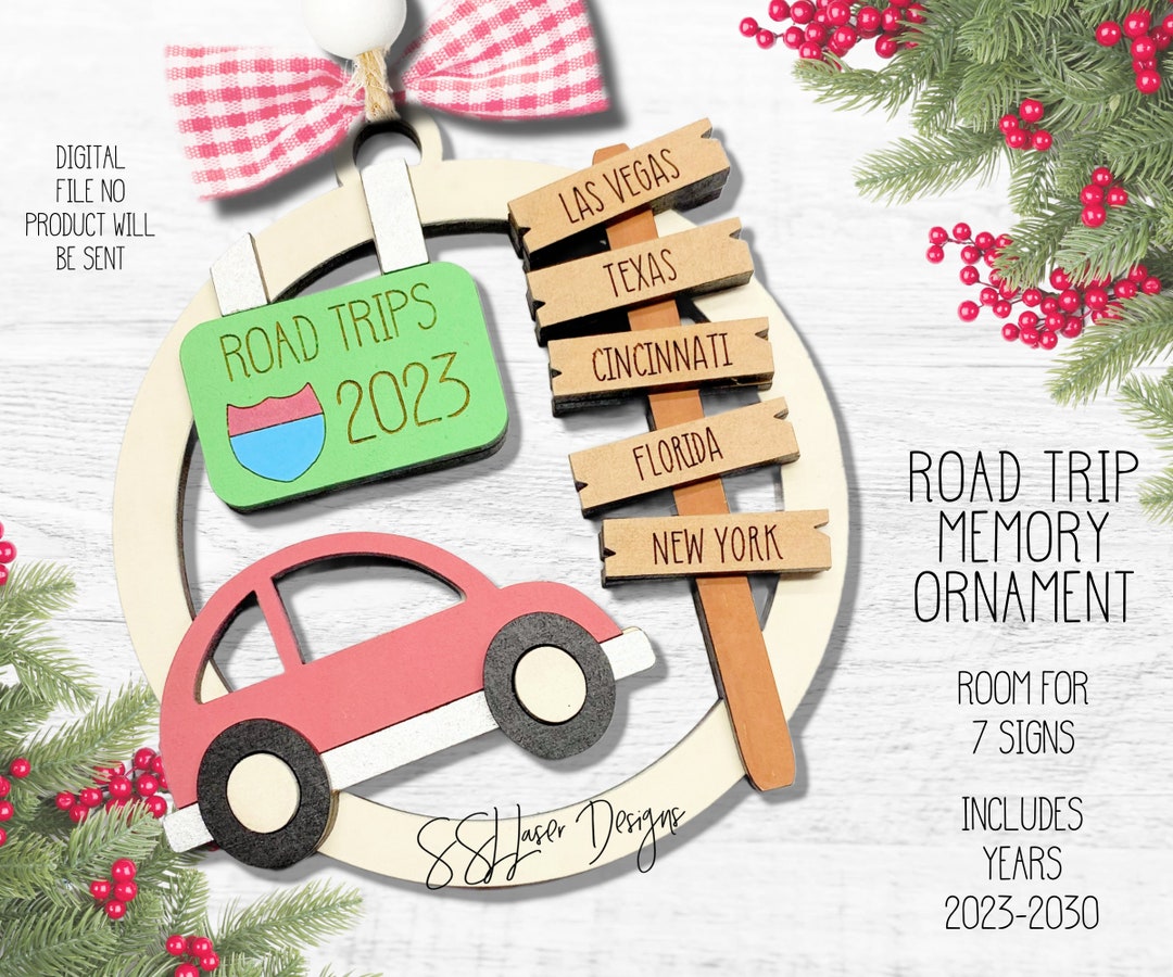 Memory Road Trip Christmas Ornament SVG File, Travel Christmas Ornament ...