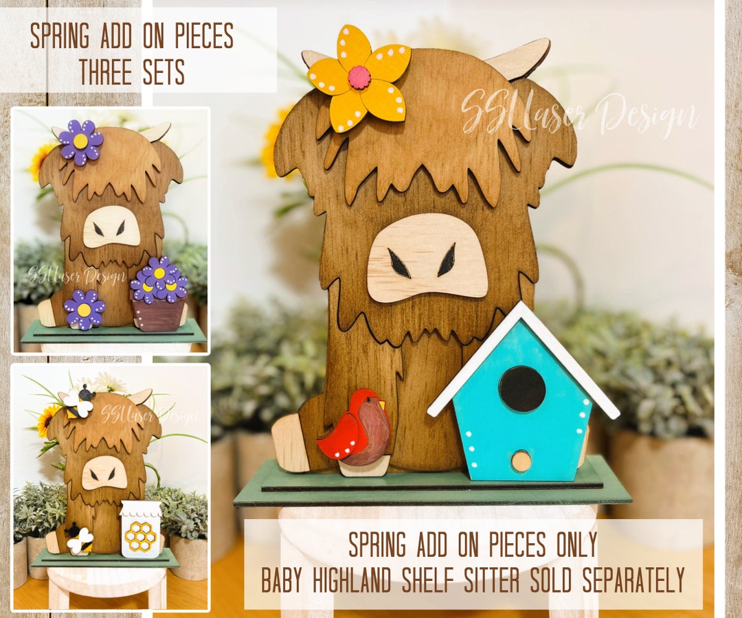 Spring Highland Cow Add on SVG File, Highland Cow Interchangeable SVG ...