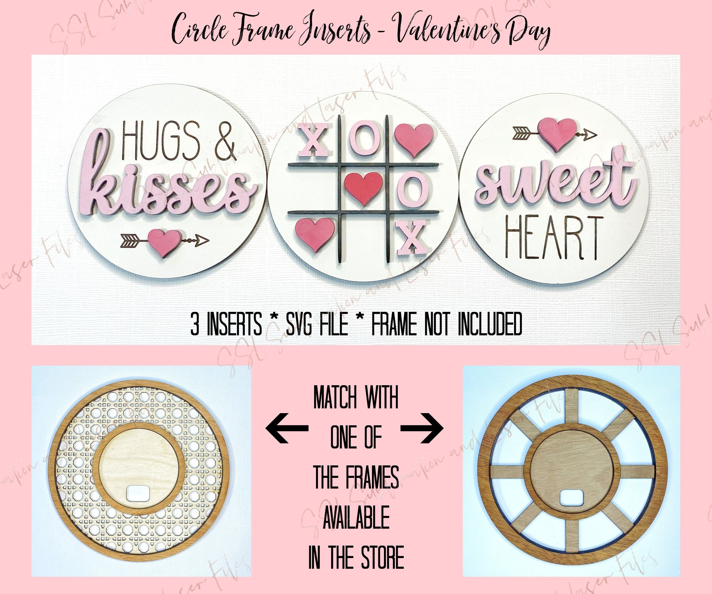 Valentine's Day Round Inserts Cut File, Valentine's Day Cut File ...