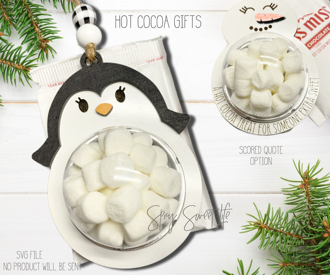 Penguin Hot Cocoa Ornament Svg File, Hot Chocolate Ornament SVG File ...