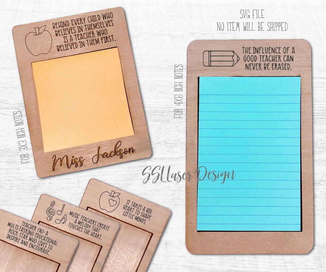 Sticky Note Holder Teacher Gift SVG File, End of Year Teacher Gift ...