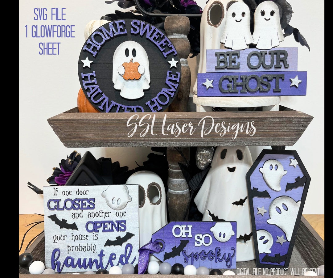 Ghost Halloween Tiered Tray SVG, October Tiered Tray SVG, Ghost Tray ...