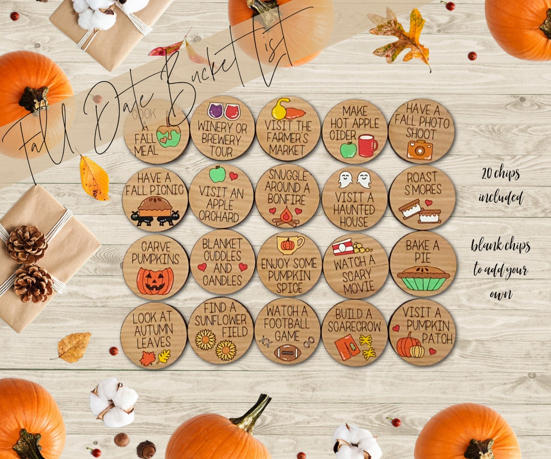 Fall Date Night Tokens SVG, Fall Activities for Couples Tokens SVG ...