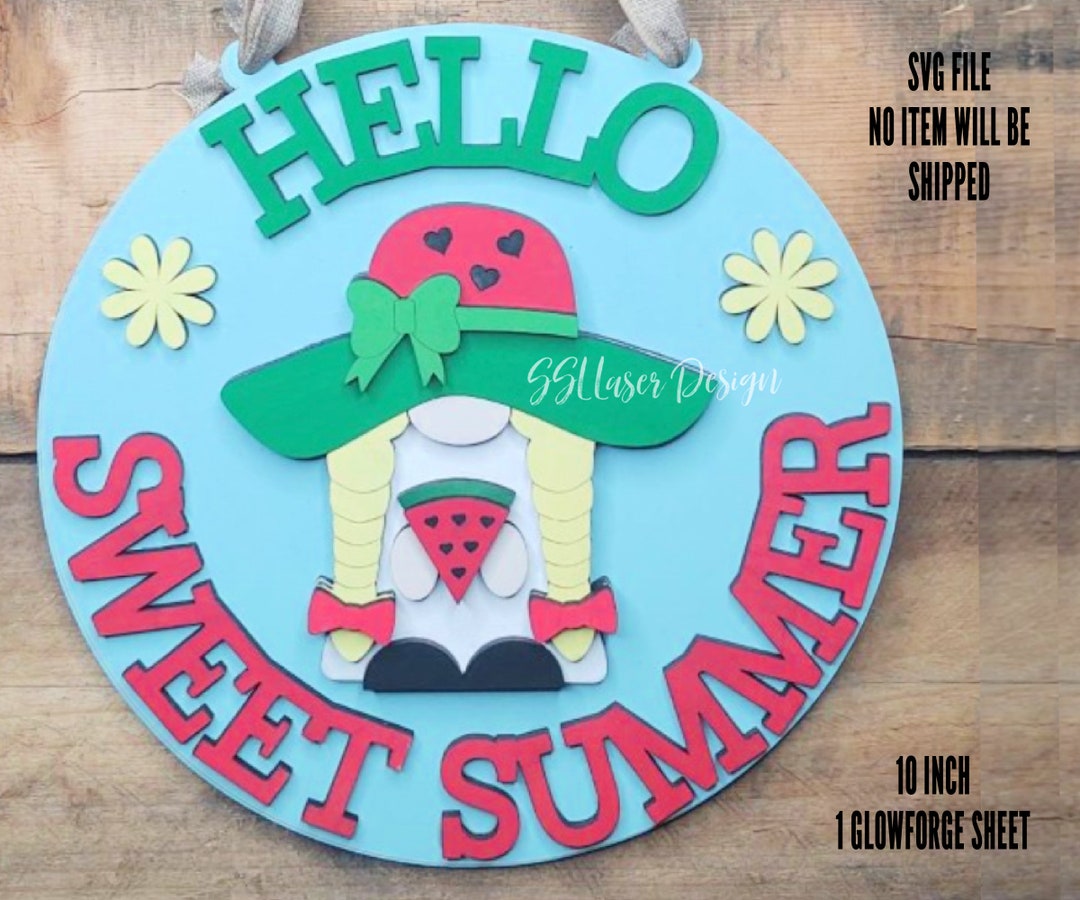Watermelon SVG Laser Door Sign, Fruit SVG Laser Door Sign, Summer SVG ...