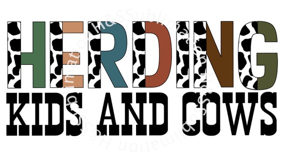 Digital Art & Collectibles Drawing & Illustration Herding Kids and Cows ...