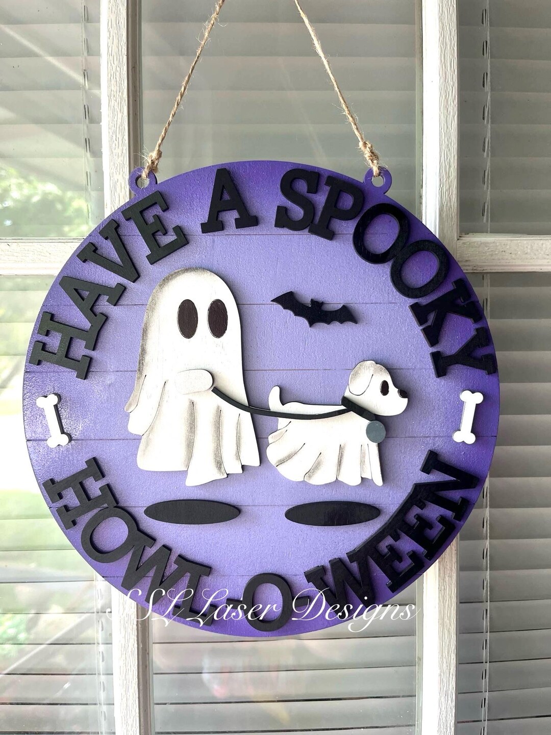 Dog Ghost Door Sign SVG File, Ghost Pet Halloween Door Sign File, Ghost ...