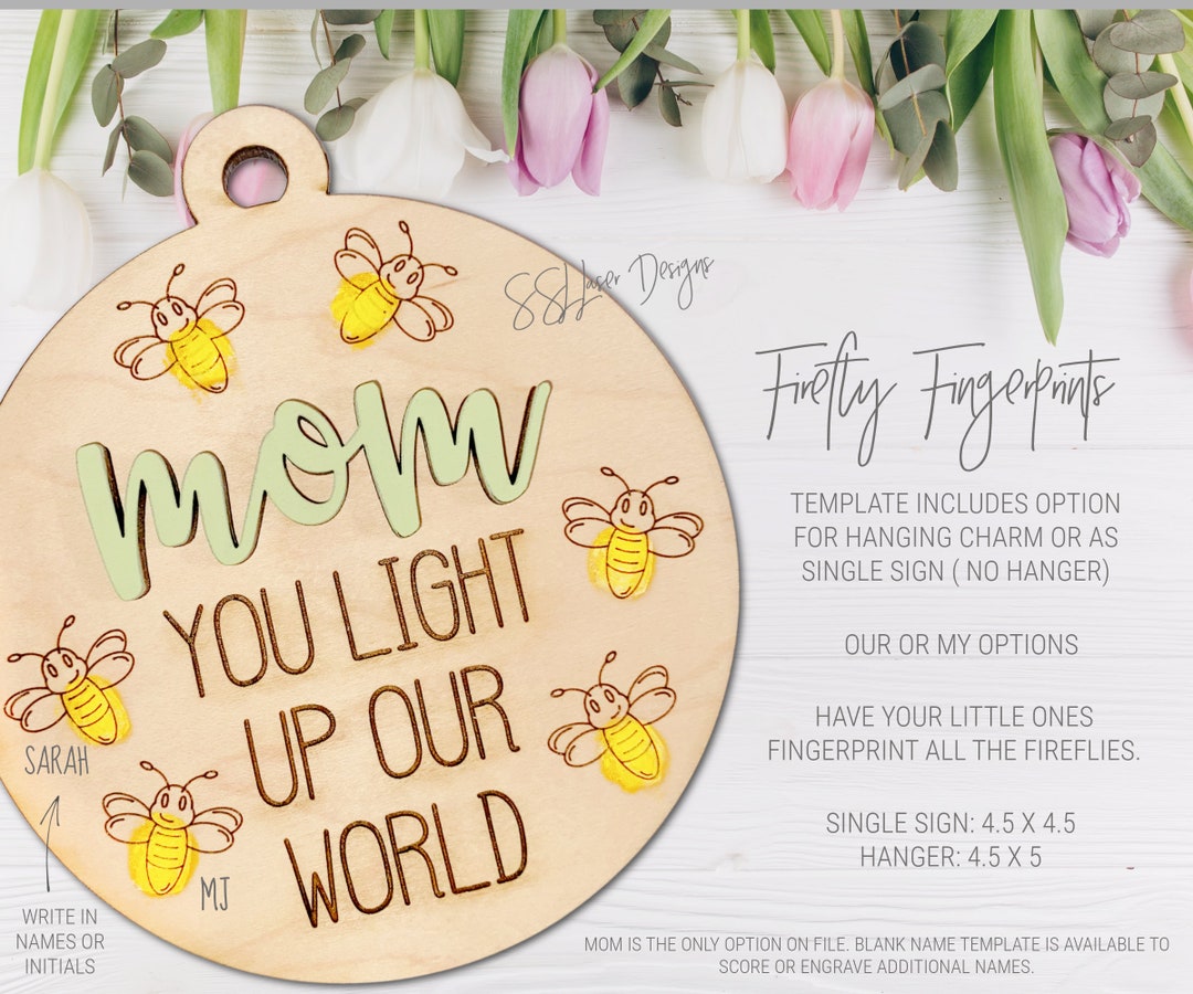 Firefly Fingerprint SVG File, Mother's Day SVG Sign, Mother's Day ...
