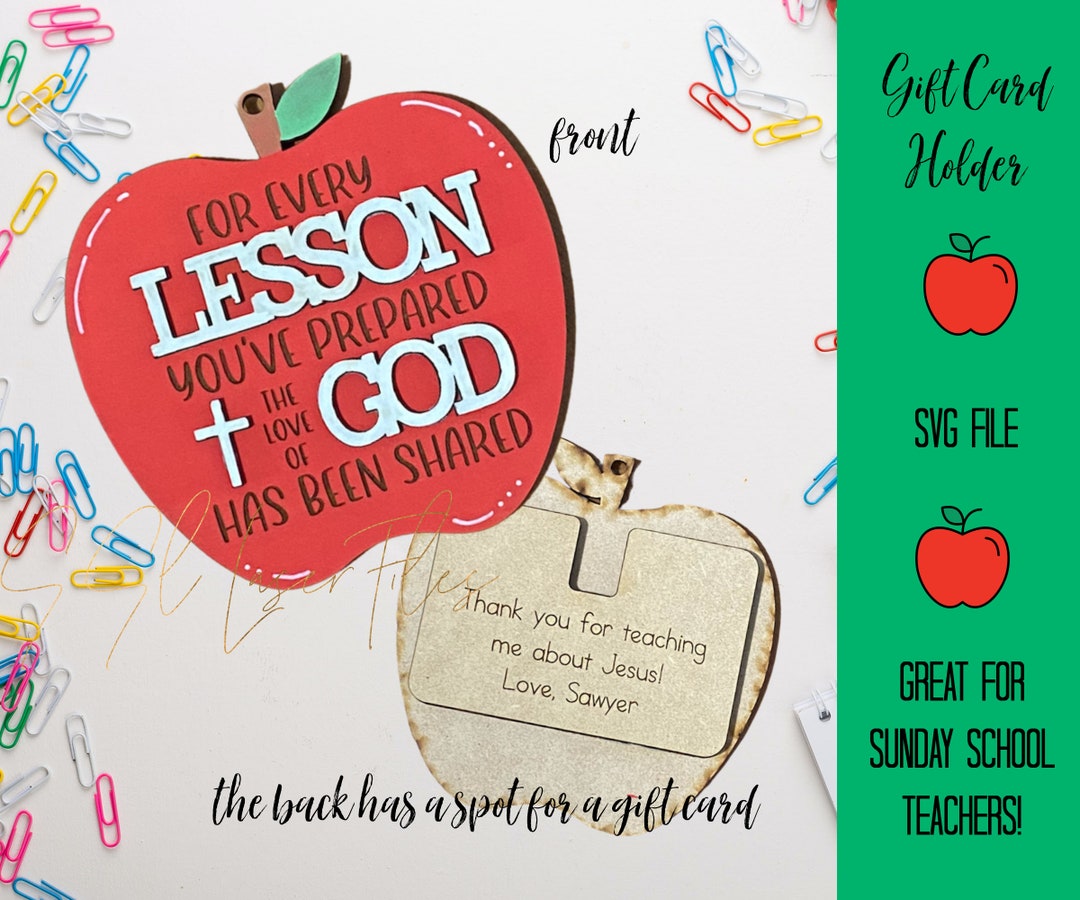 Sunday School Teacher Gift Card Holder, Gift for Sunday School Teachers ...