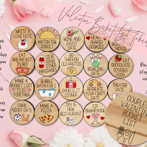Couples Valentine Bucket List Tokens SVG, Date Night Valentine ...