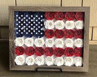 American Flag Shadow Box - Etsy